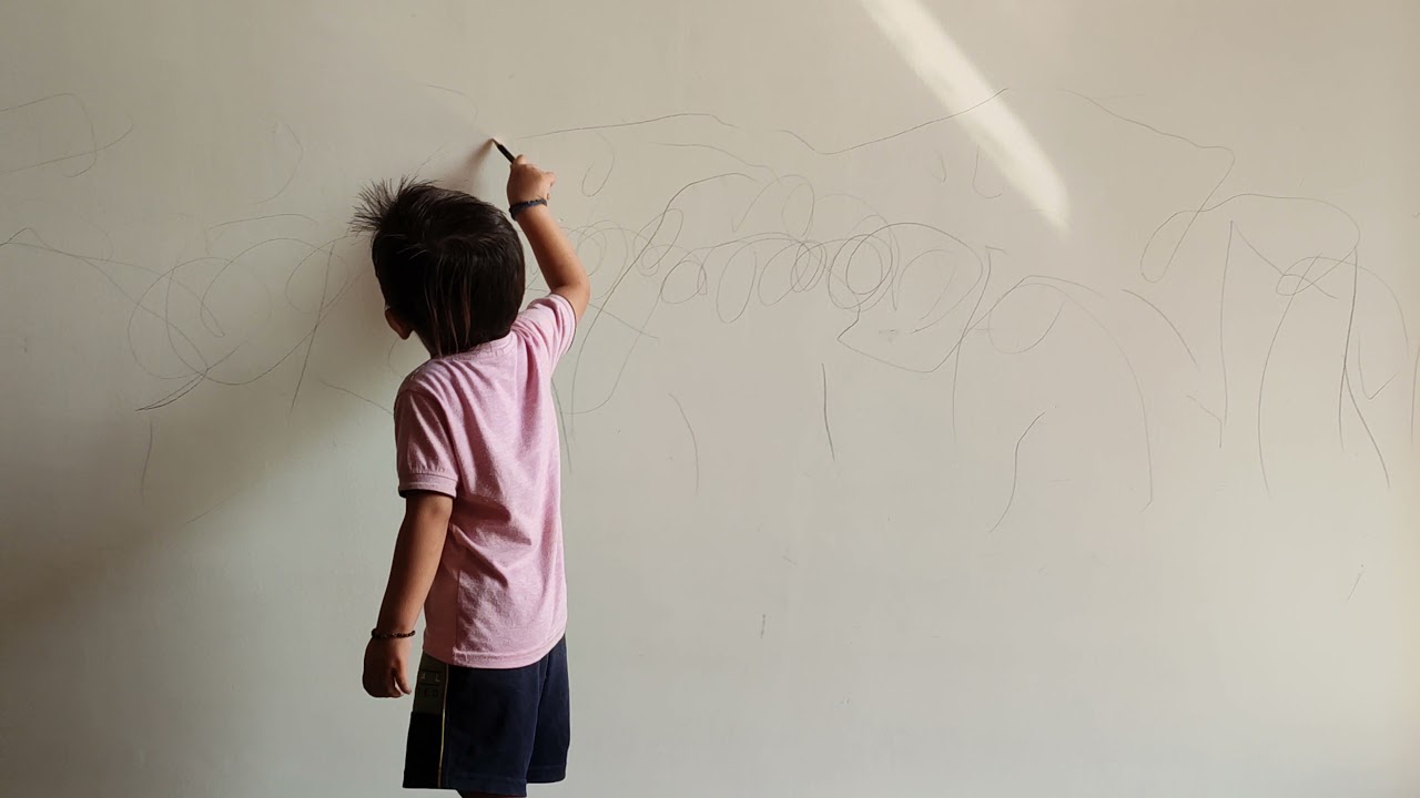 Keshav writing ABCD on wall.... 16/10/21:10.16AM - YouTube