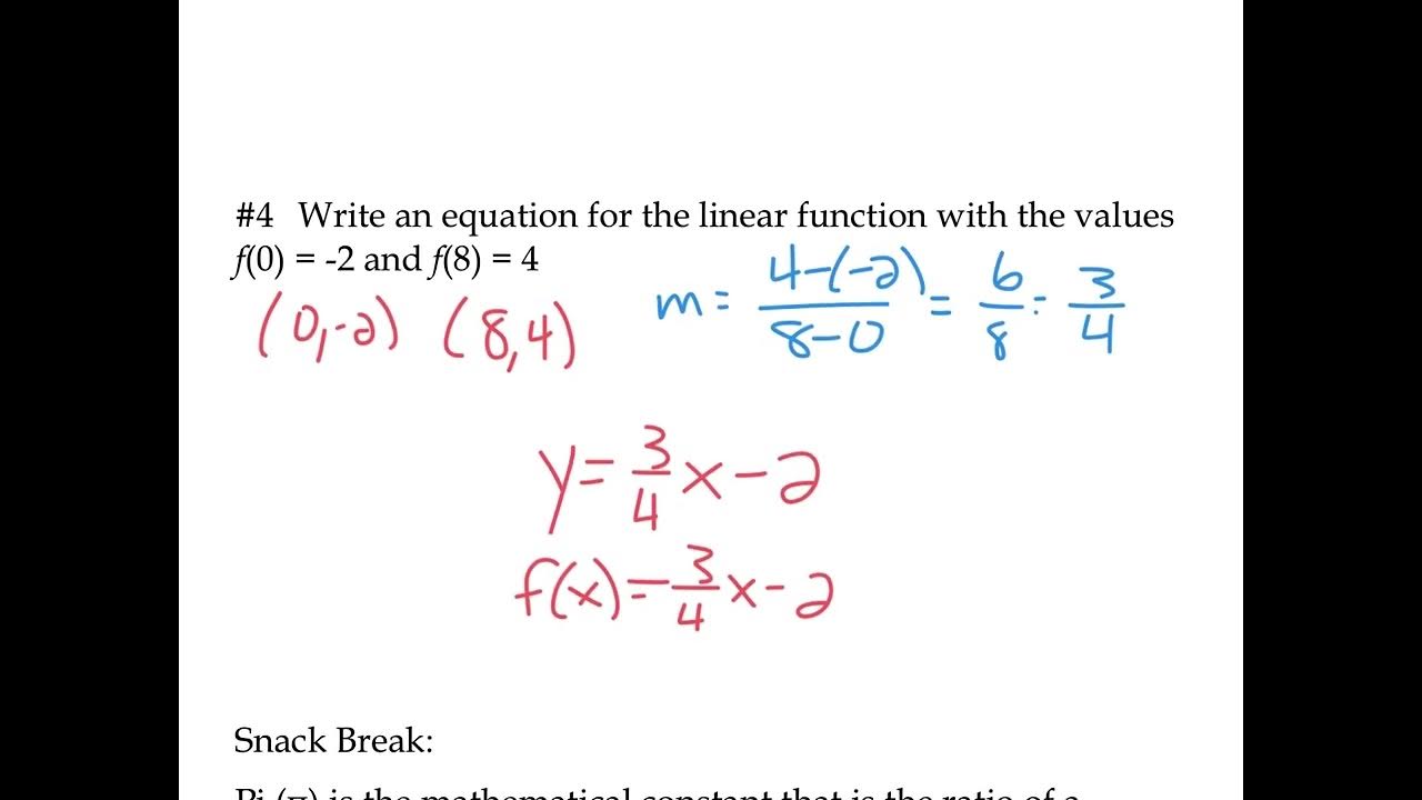 Write Linear Equations in Slope Intercept Form Video Lesson Notes (2 ...