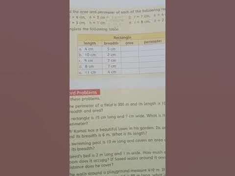 Perimeter and Area - Math Countdown - ( Exercise 6 - Part 8- Q# 18)Class; 4 - - YouTube