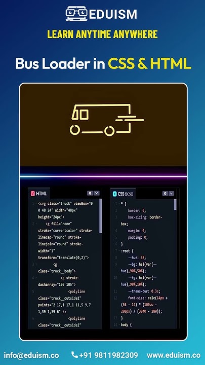 Bus Loader In Css And Html Css Html Js Ai Ml Webdeveloper Javascript Dataanalysis Youtube