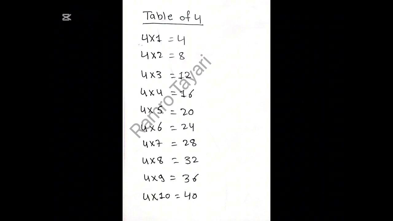 Table of 4 || Multiplication table || Math || Ramro Tayari || Nepal ...