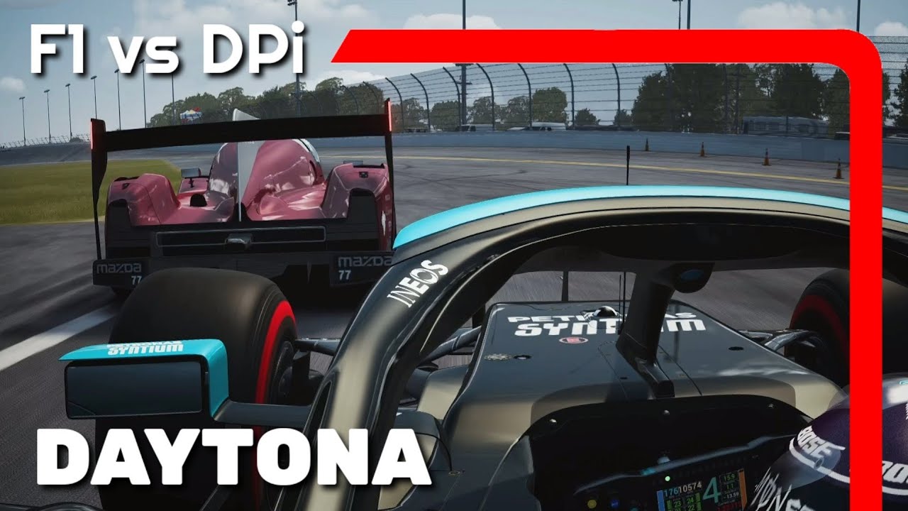 F1 vs DPi race around Daytona Tri-Oval Circuit | Assetto Corsa (Mouse ...