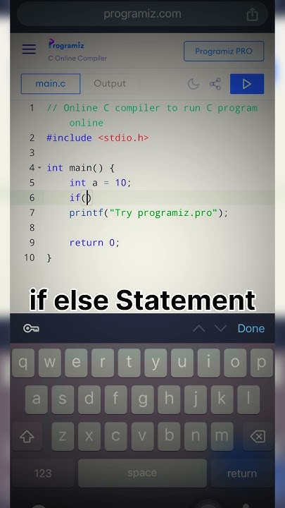 If else basic | C programming | online mobile | C language if-else #c #student #learn #reel # ...