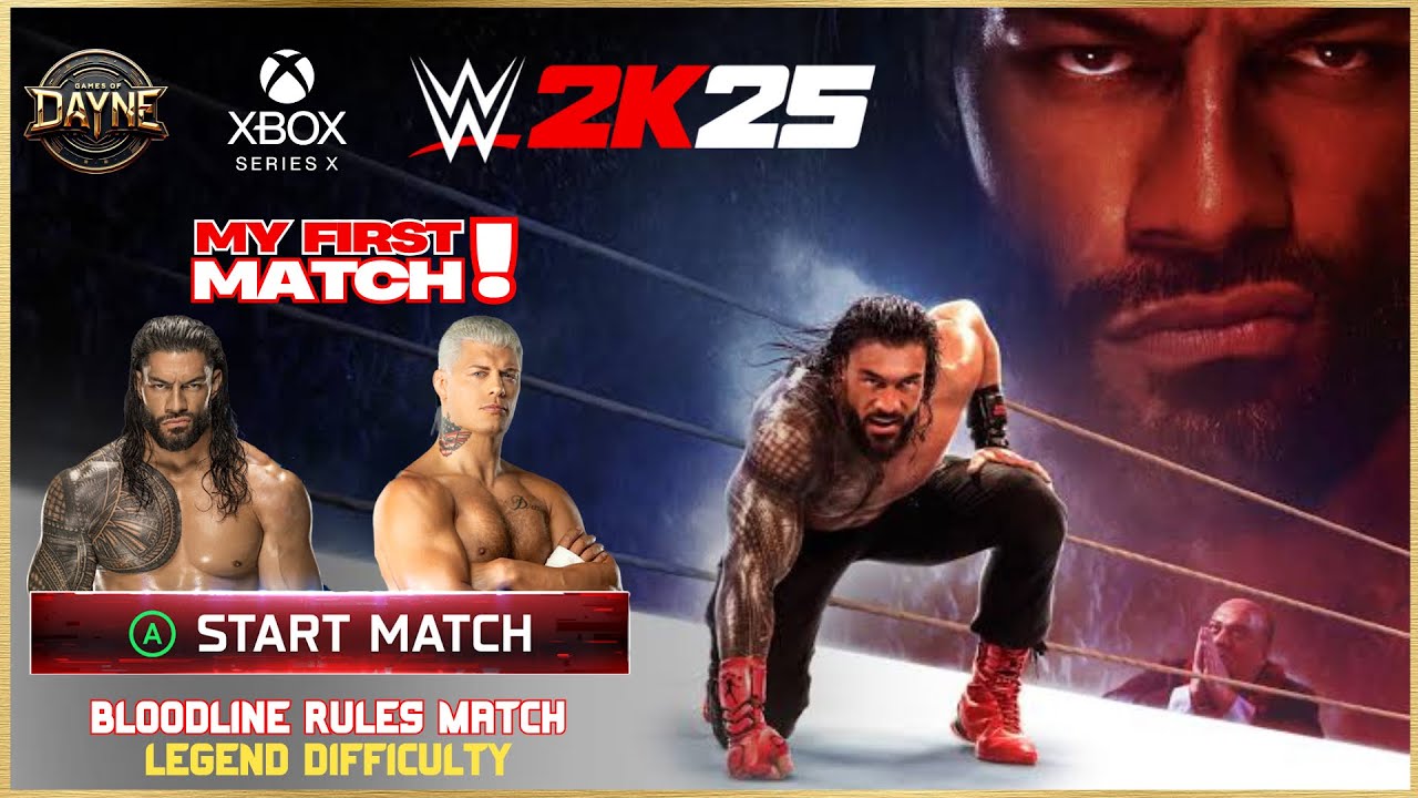 WWE 2K25 | My First Match! Bloodline Rules - Roman Reigns vs Cody ...