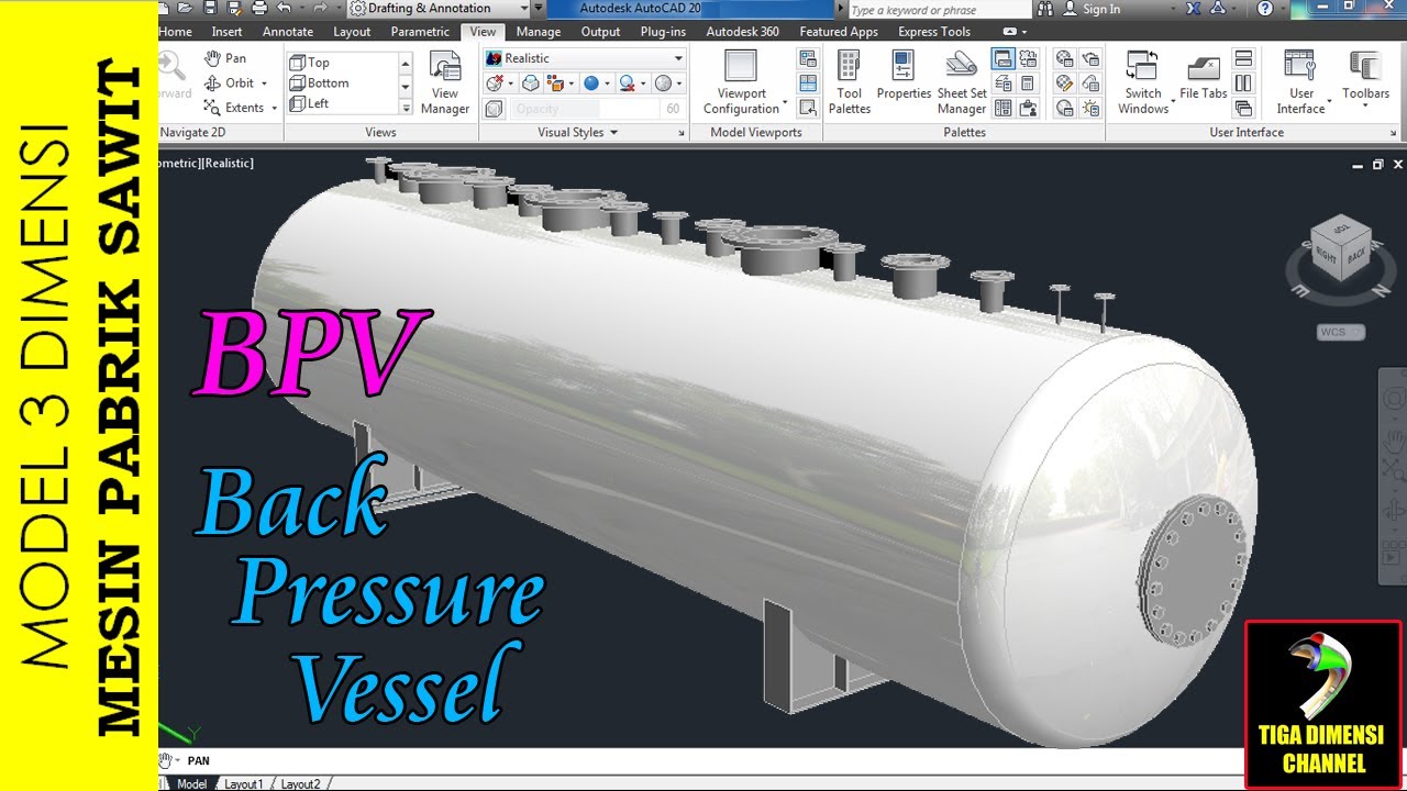 model 3d back pressure vessel mesin pabrik sawit - YouTube