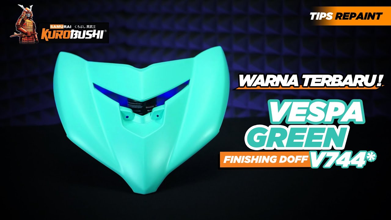 TIPS REPAINT WARNA TERBARU DARI SAMURAI PAINT VESPA GREEN V744*! - YouTube