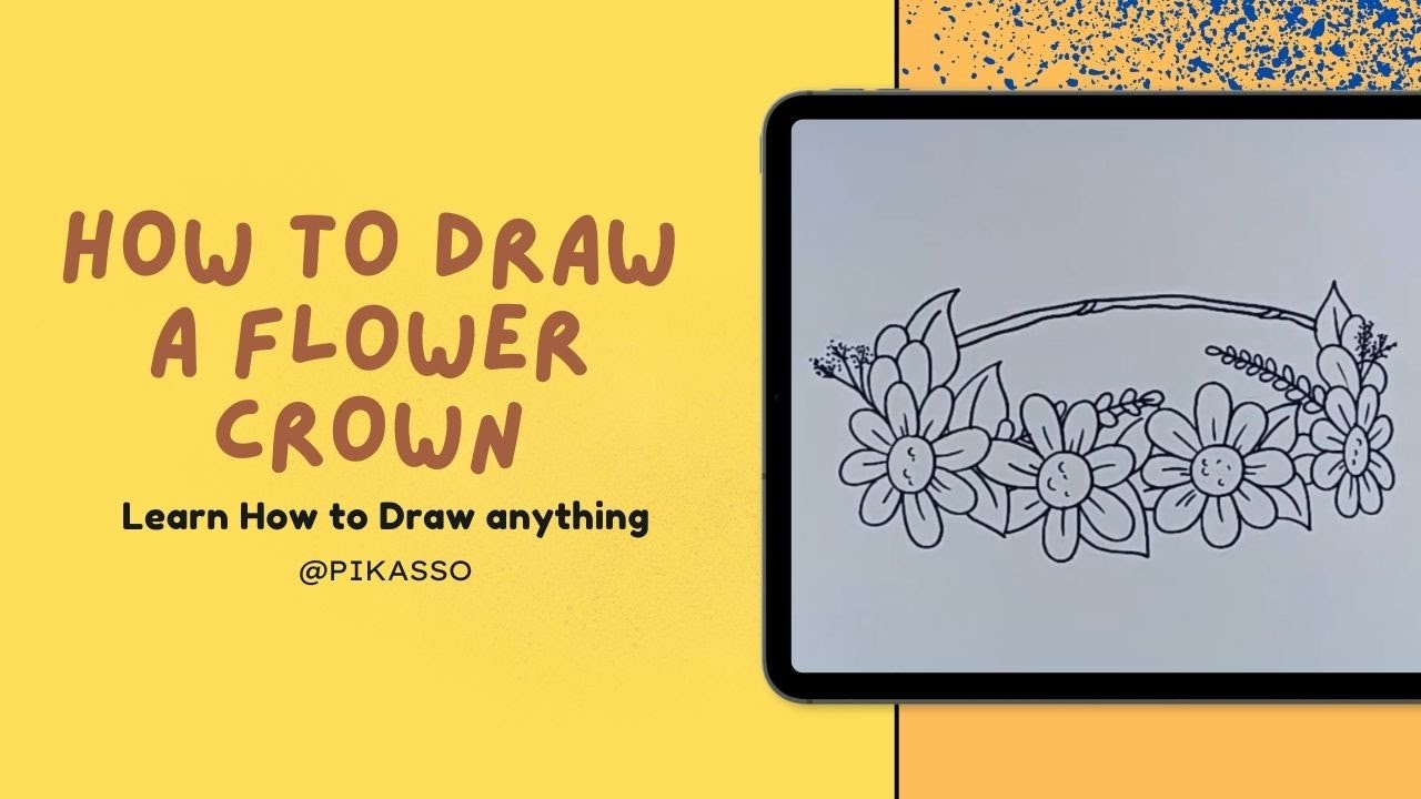 How to Draw a Flower Crown Easy - YouTube