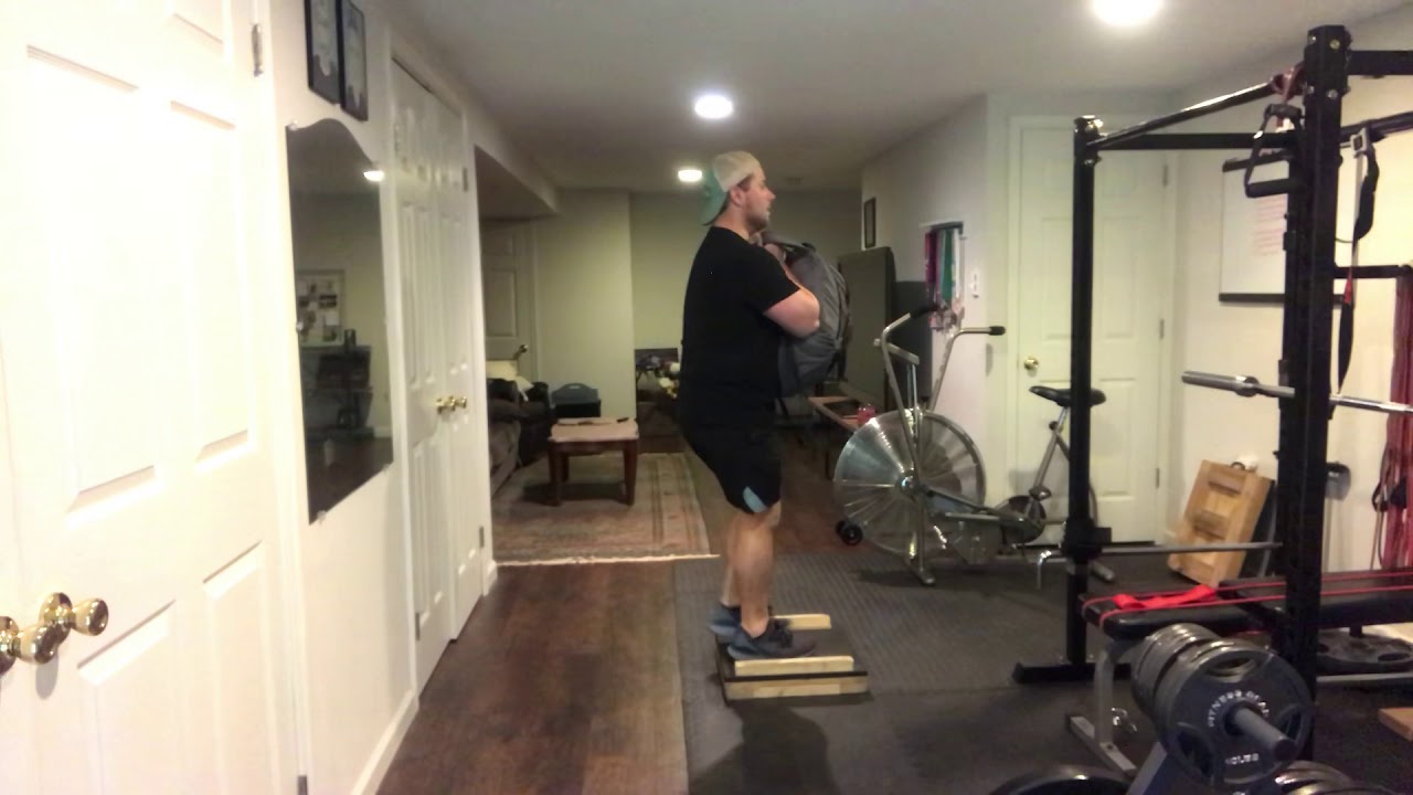 Backpack Front loaded Alt step ups (cardio) - YouTube