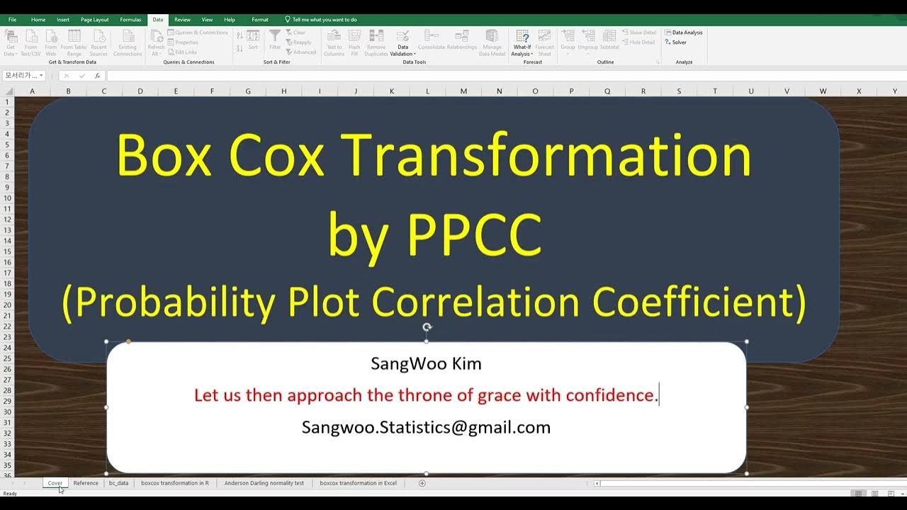 028 Optimal Lambda for Box Cox Transformation by PPCC in Excel and R - YouTube