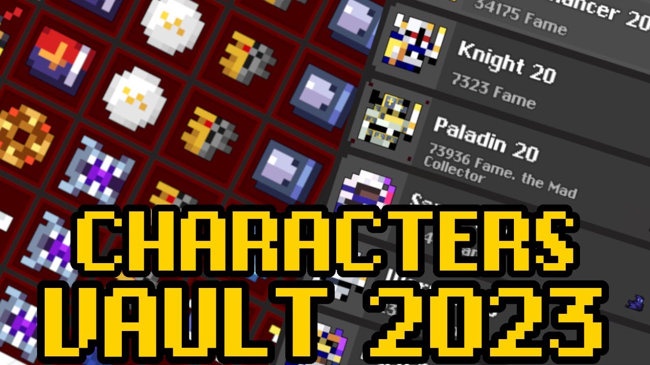 RotMG INSANE Characters And VAULT! RARE ITEMS Account Overview 2023 ...