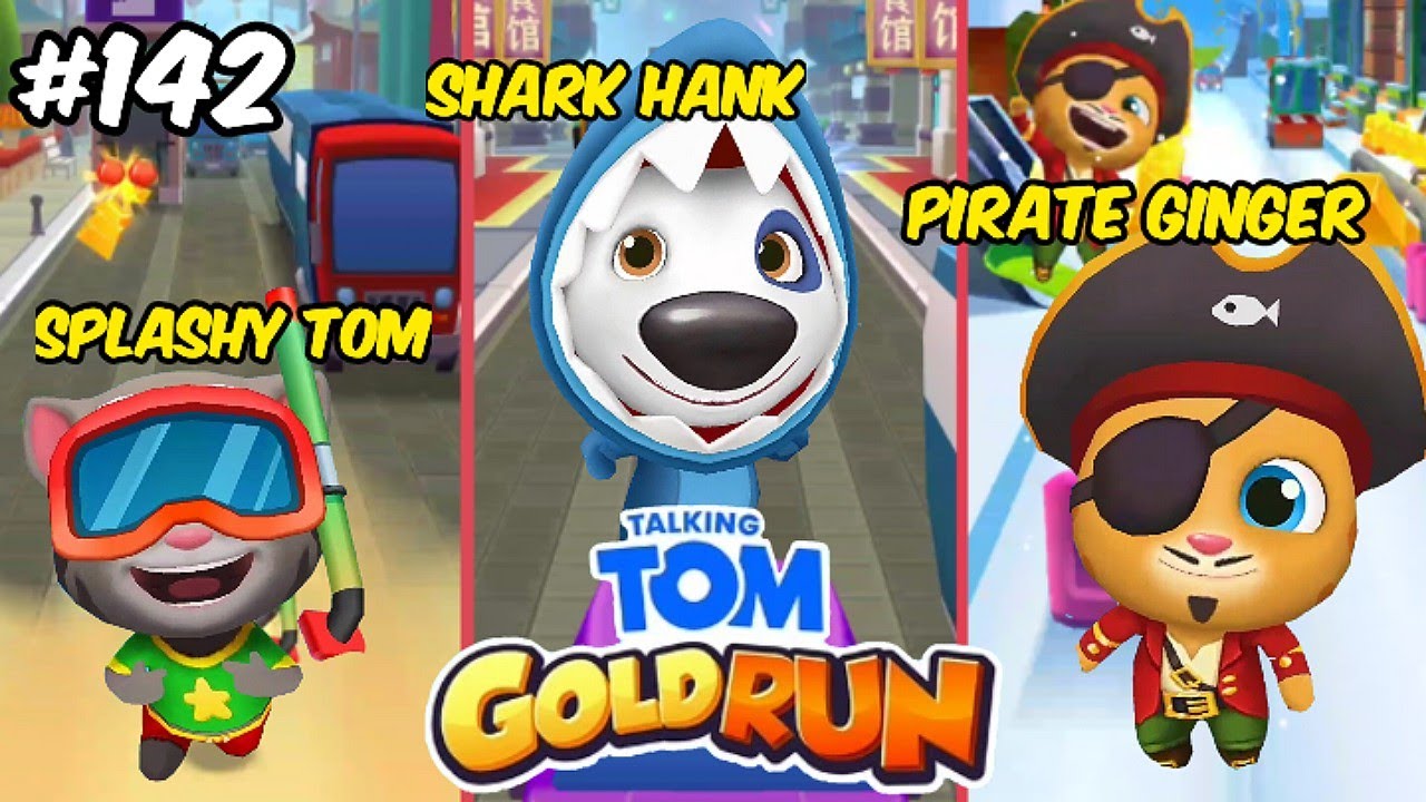 Run with Splashy Tom, Shark Hank & Pirate Ginger - Talking Tom Gold Run ...
