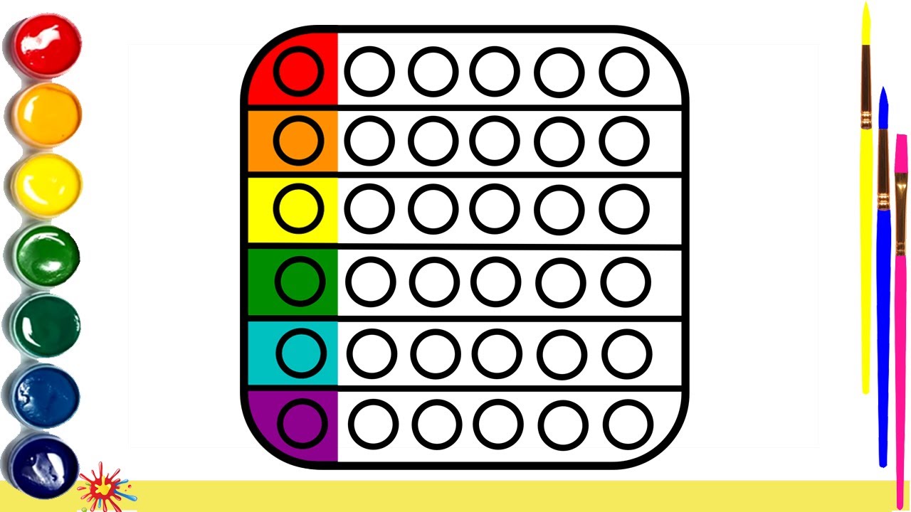 How to Draw a Pop It ️ Rainbow Pop It 🌈 Pop it flashes #16 - YouTube