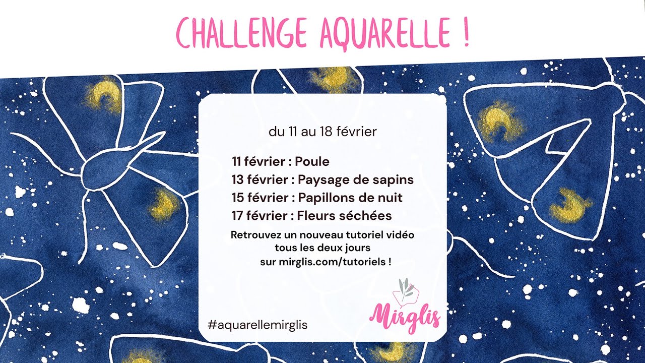 Challenge aquarelle du 11 au 18 février ! - YouTube