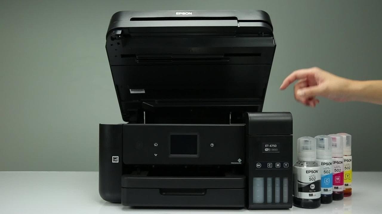 Epson Expression ET-4750: How to Fill the Ink Tanks - YouTube