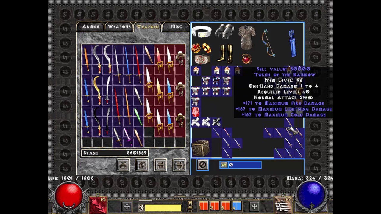 Diablo II - Token Collecting 13 - Endgame Stat Tokens, +Skills Armors ...