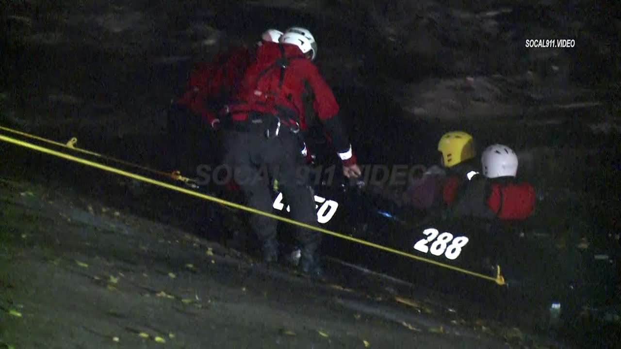 LAFD Swift Water Rescue Team Rescues 2 People From LA River During ...
