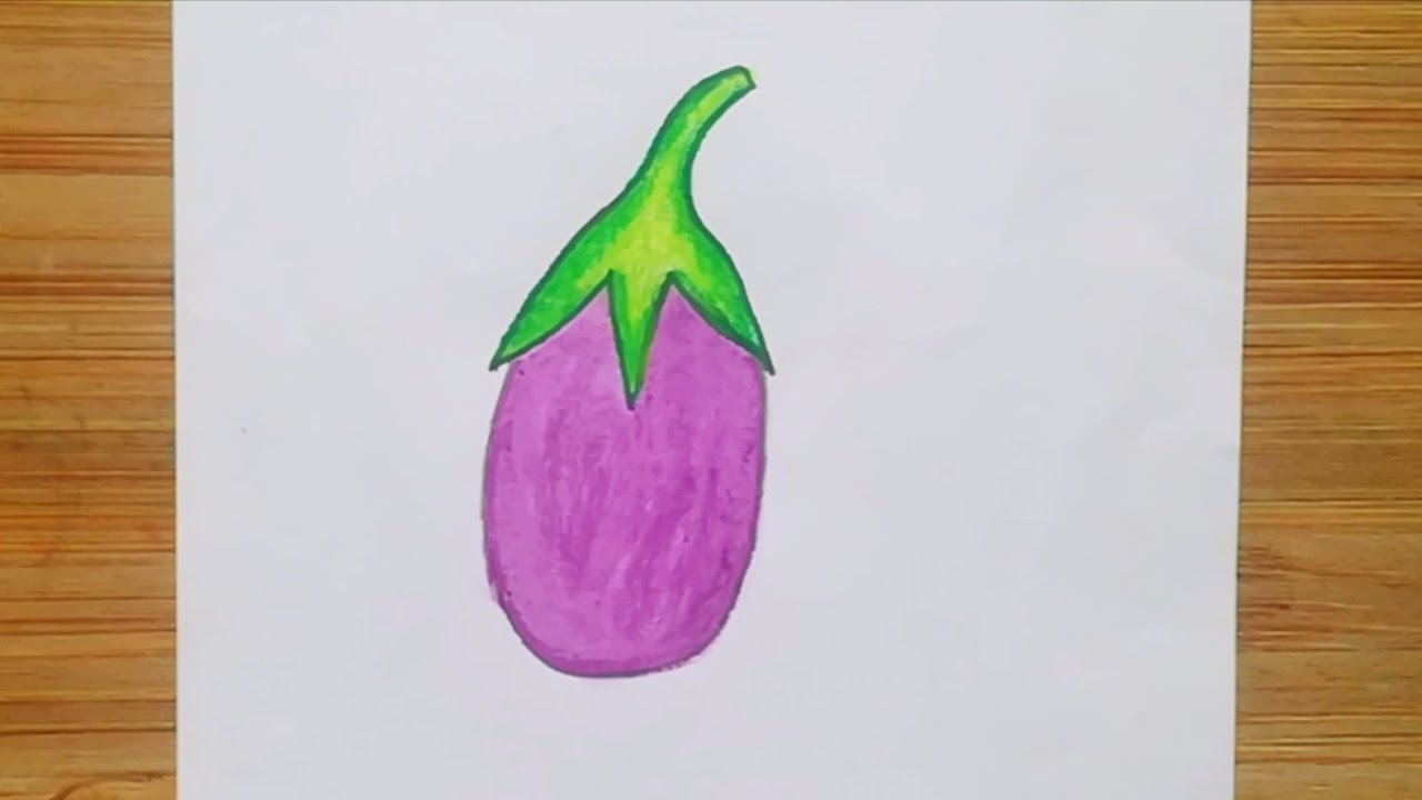 How to draw eggplant in an easy way - YouTube