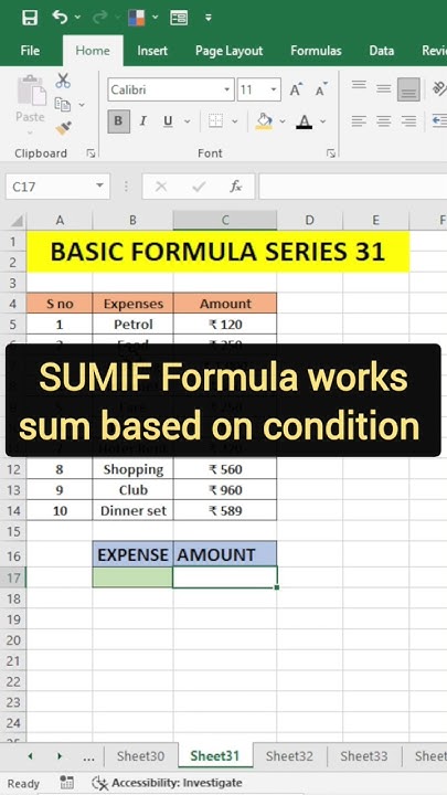 SUMIF function in excel | SUMIF Formula excel | How to use Sumif it's work do sum based on ...