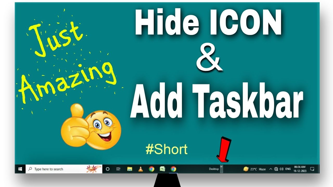 #43 Hide ICON from Screen & Add Taskbar 👈 আপনাকে অবাক হতেই হবে😯😯 - YouTube