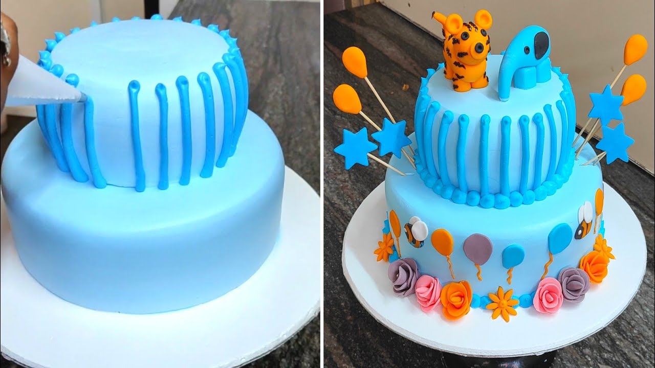 1st Birth Day Cake For Baby Boys | Two Step Baby Birth Day Cake | Cake ...