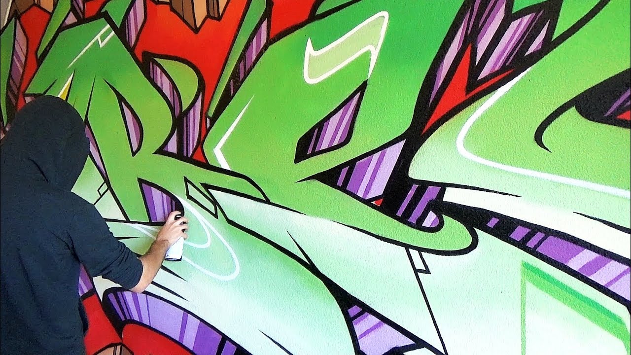 GRAFFITI WALL mtn 94 # Graff sur mur RABEL - YouTube