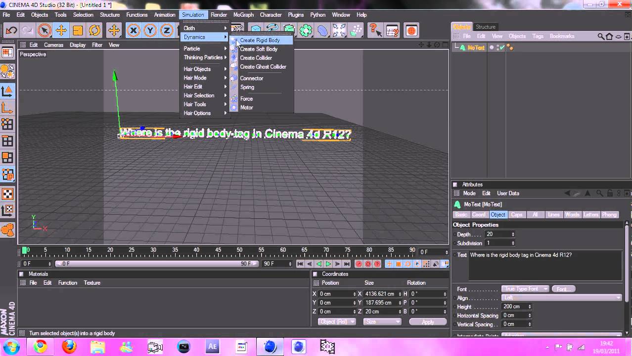How to find rigid body tag in Cinema 4D R12 - YouTube