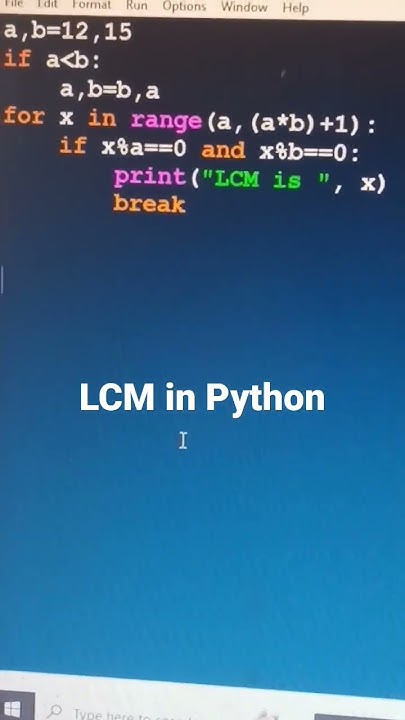 LCM in Python | shorts - YouTube