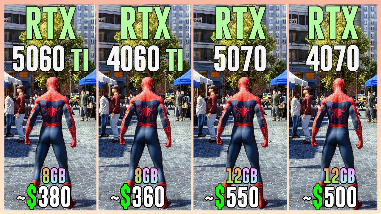 RTX 5060 Ti vs RTX 4060 Ti vs RTX 5070 vs RTX 4070 - Test in 20 Games ...