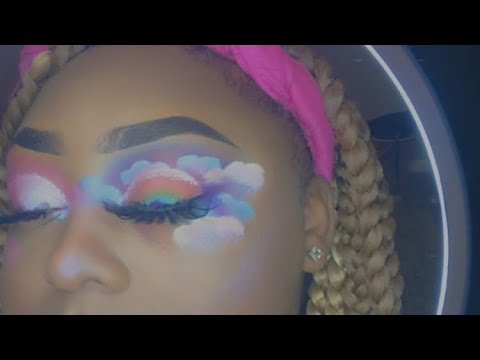 Pink Rainbow Cloud Eyeshadow Tutorial ️🌈💋 - YouTube