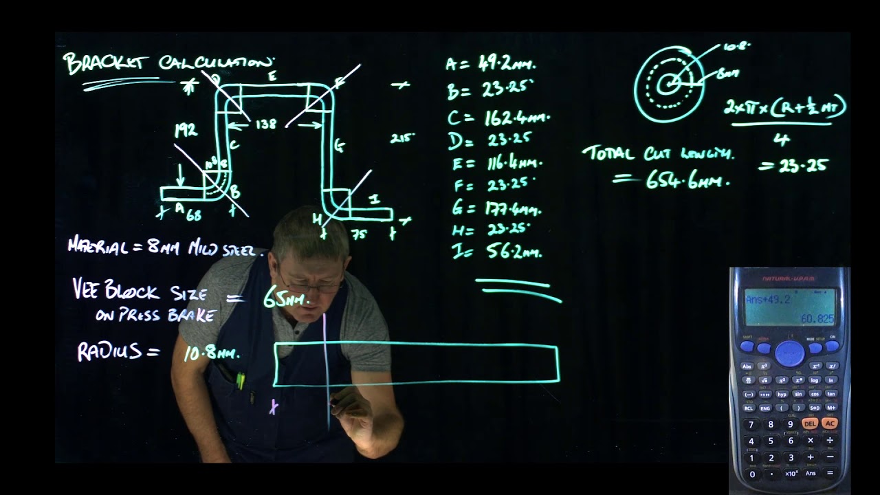 Folded Steel Bracket Calculations on the Lightboard - YouTube