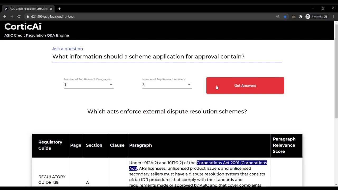ASIC Credit Regulation Q&A Engine Demo - Regulatory Guide 139 - YouTube