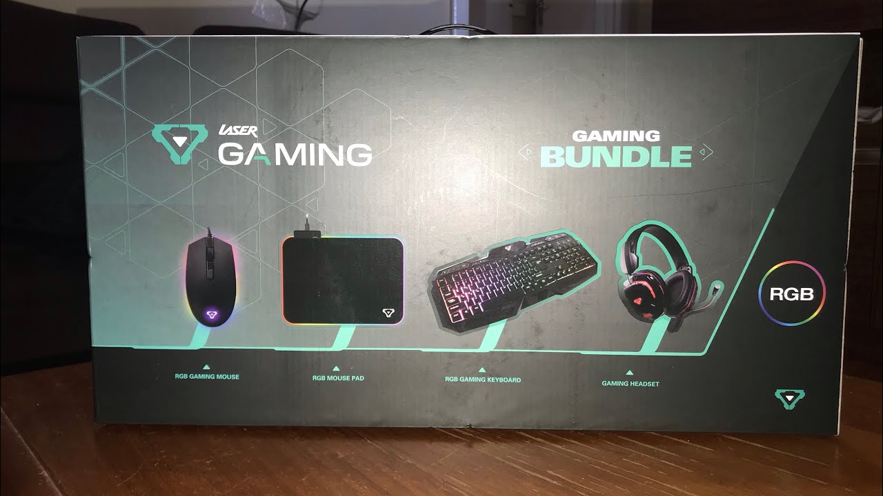 LASER Gaming Gear Bundle (Keyboard, Mouse, Mousepad, Headset) With RGB ...