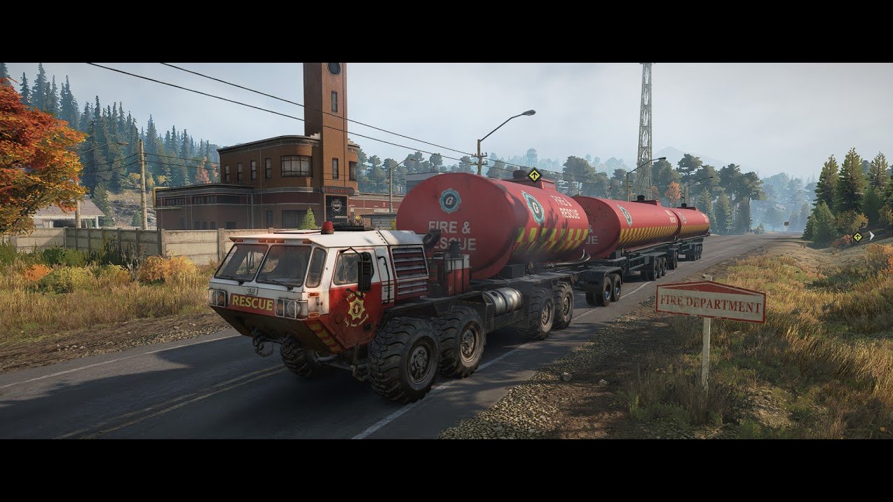 SnowRunner | Putting out the fire at the railway | Mini Road Train ...