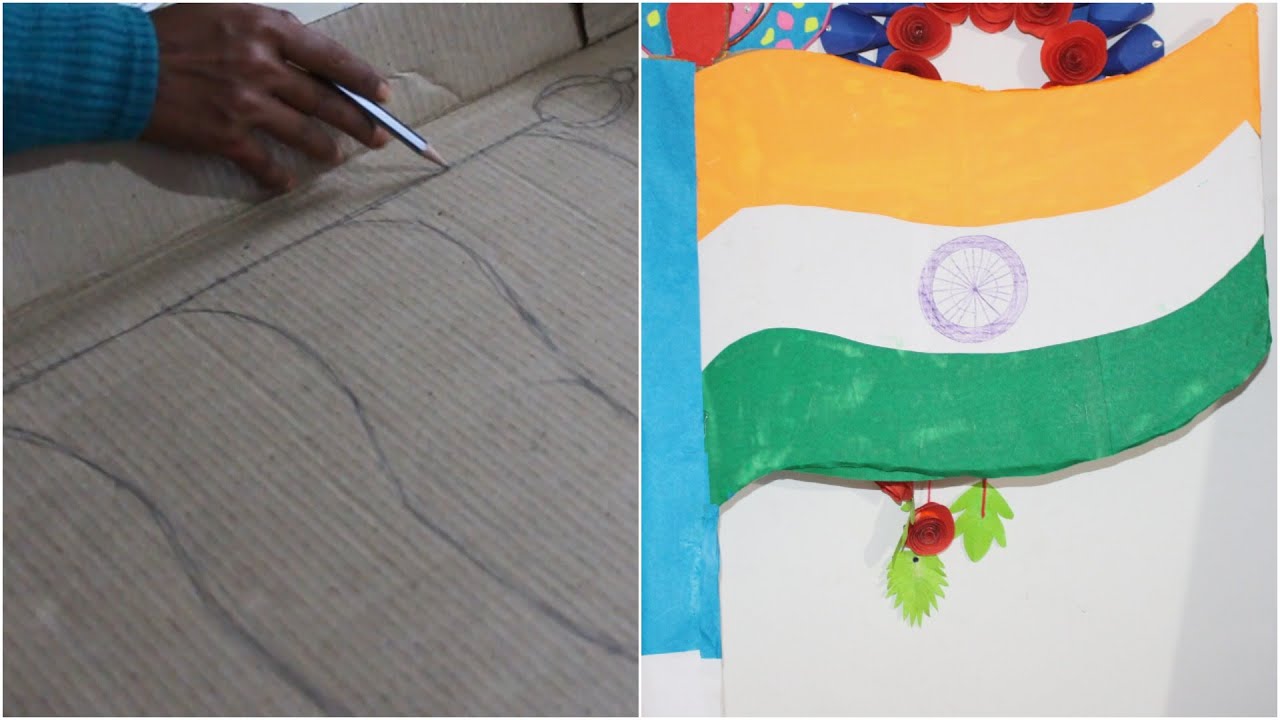 Indian Flag Making using Card Board | Handmade Flag | Homemade Flag ...