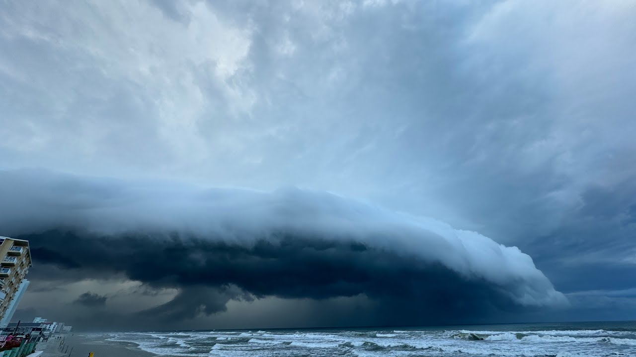 INSANE Shelf Water spout warned stormSpace X rocket launch crazy moon ...
