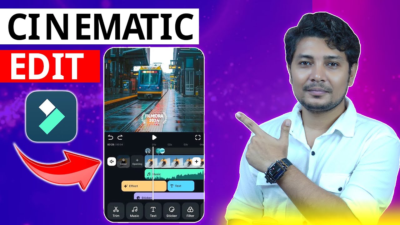 Cinematic Video Editing on Phone | FilmoraGo Mobile Editing Tutorial ...