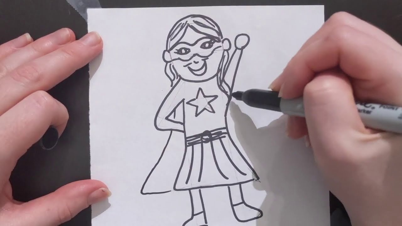 Revised Superhero Self Portrait - Standing - Step 1 - YouTube