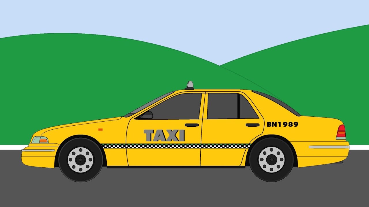 How to draw Taxi in computer using Ms Paint | Taxi drawing in easy ...