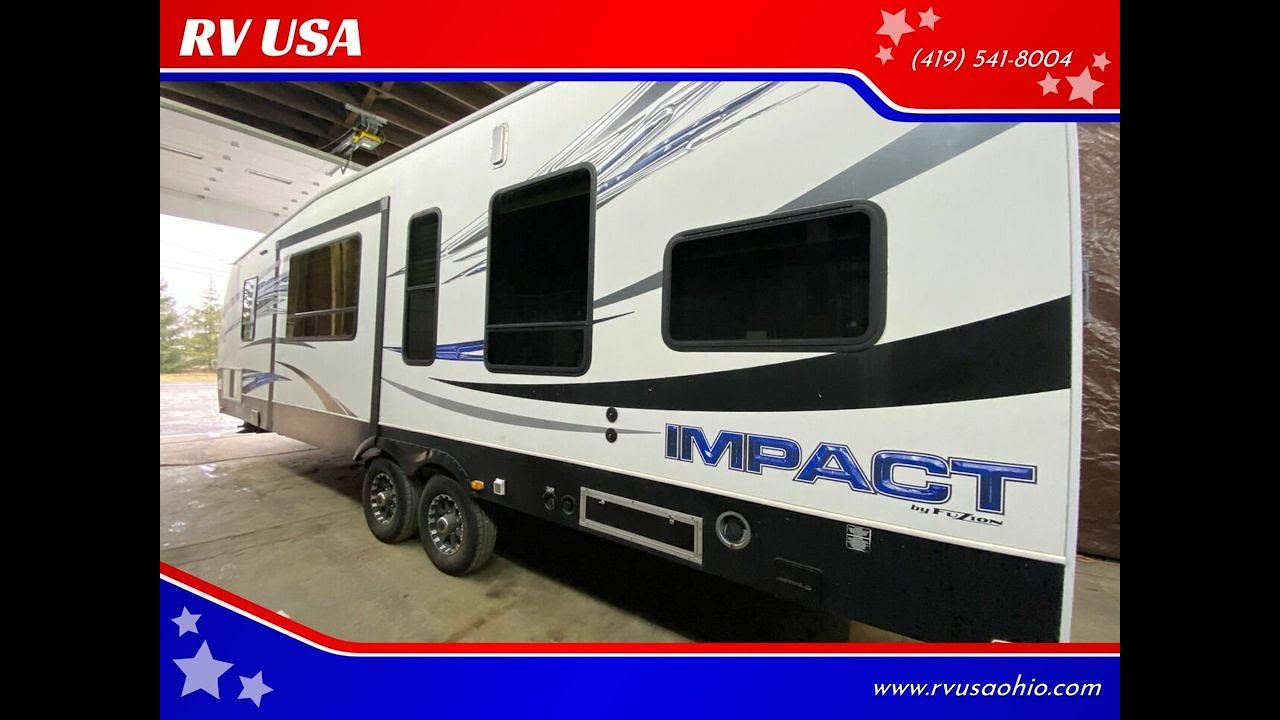 2014 Fuzion impact fz301 toy hauler Walk Through Video - YouTube
