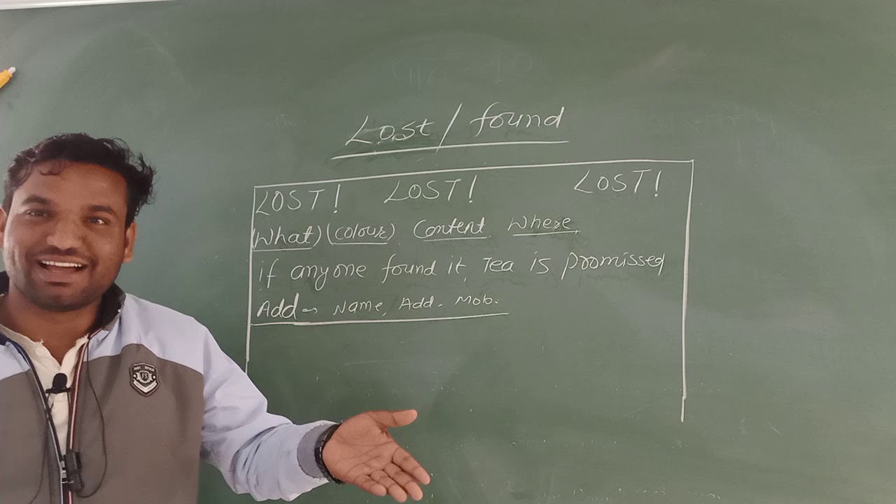Advertisement Lost and found topic (12th class) - YouTube