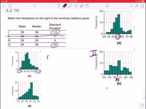 Match summary statistics with histogram - YouTube