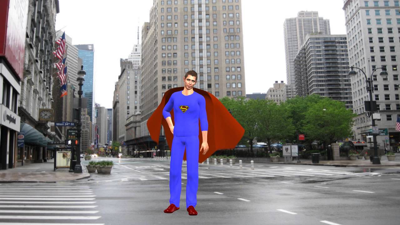Superman Chuck: iClone Demo (physics cloth for clothing) - YouTube