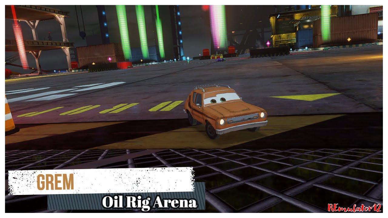 Cars 2 The Video Game | Grem - Hunter Mode | Oil Rig Arena - YouTube