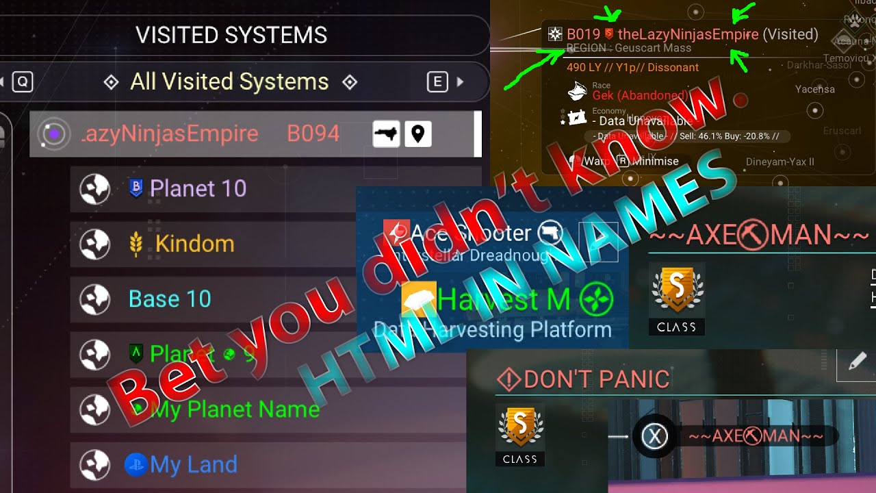 NMS Master? You know it all? I bet you didn't know this? HTML in System ...