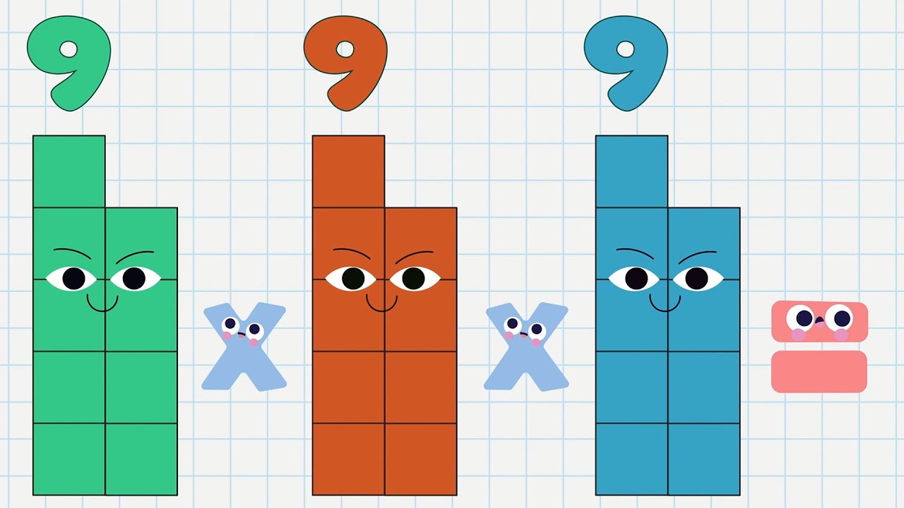 Numberblocks | Multiply 3 Same Small Numbers | Multiply Three identical ...