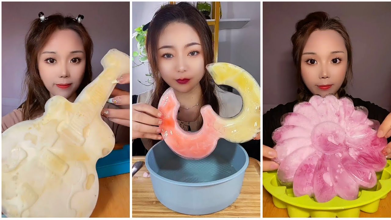 ASMR foam ice eating - YouTube