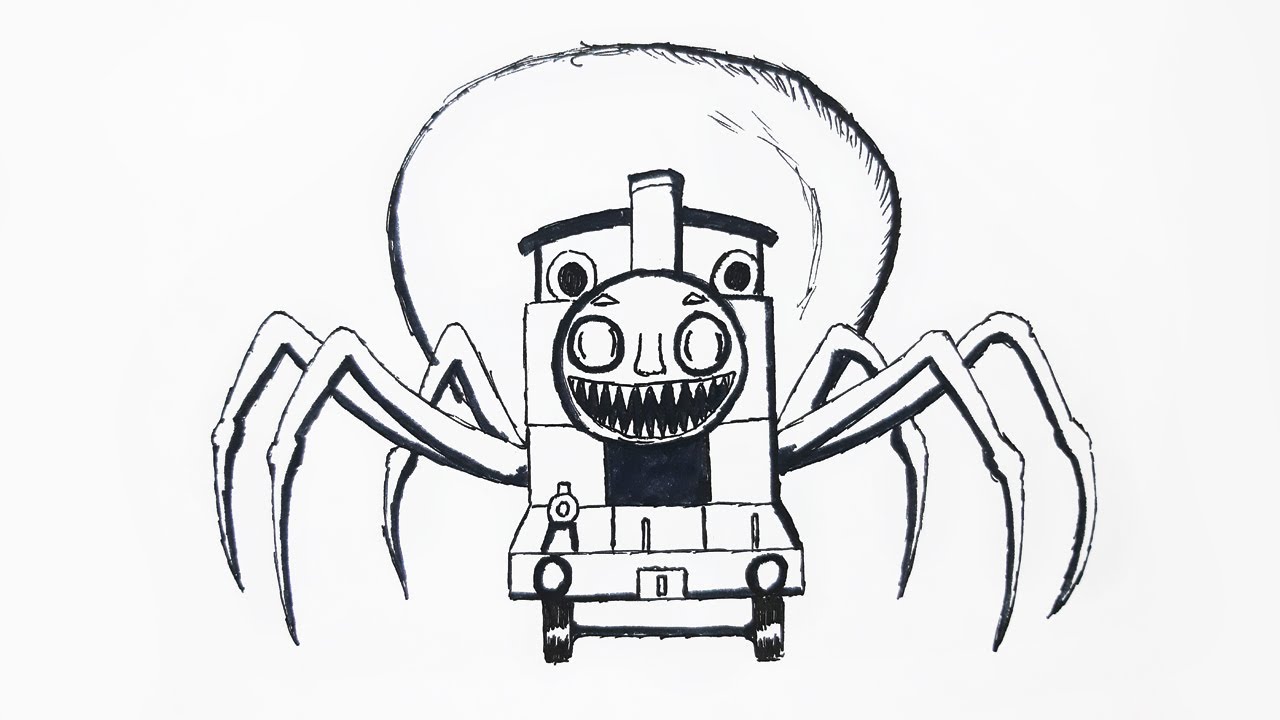 How to draw a Thomas Train Spider - YouTube