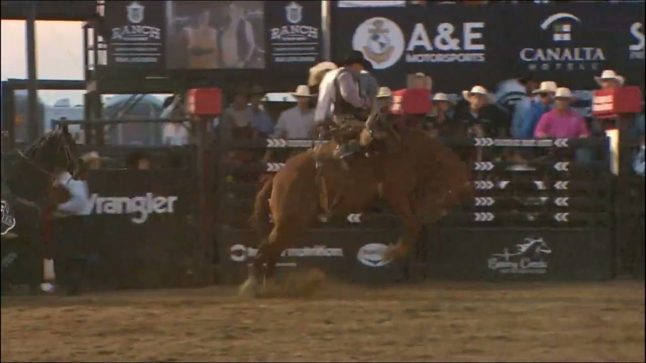 Wyatt Casper - 22 Pollockville Bronc Riding (91 pts) - YouTube