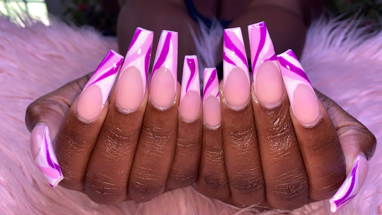 Acrylic Nails Fill | Acrylic Nails Tutorial | Purple Nails | Nails ...