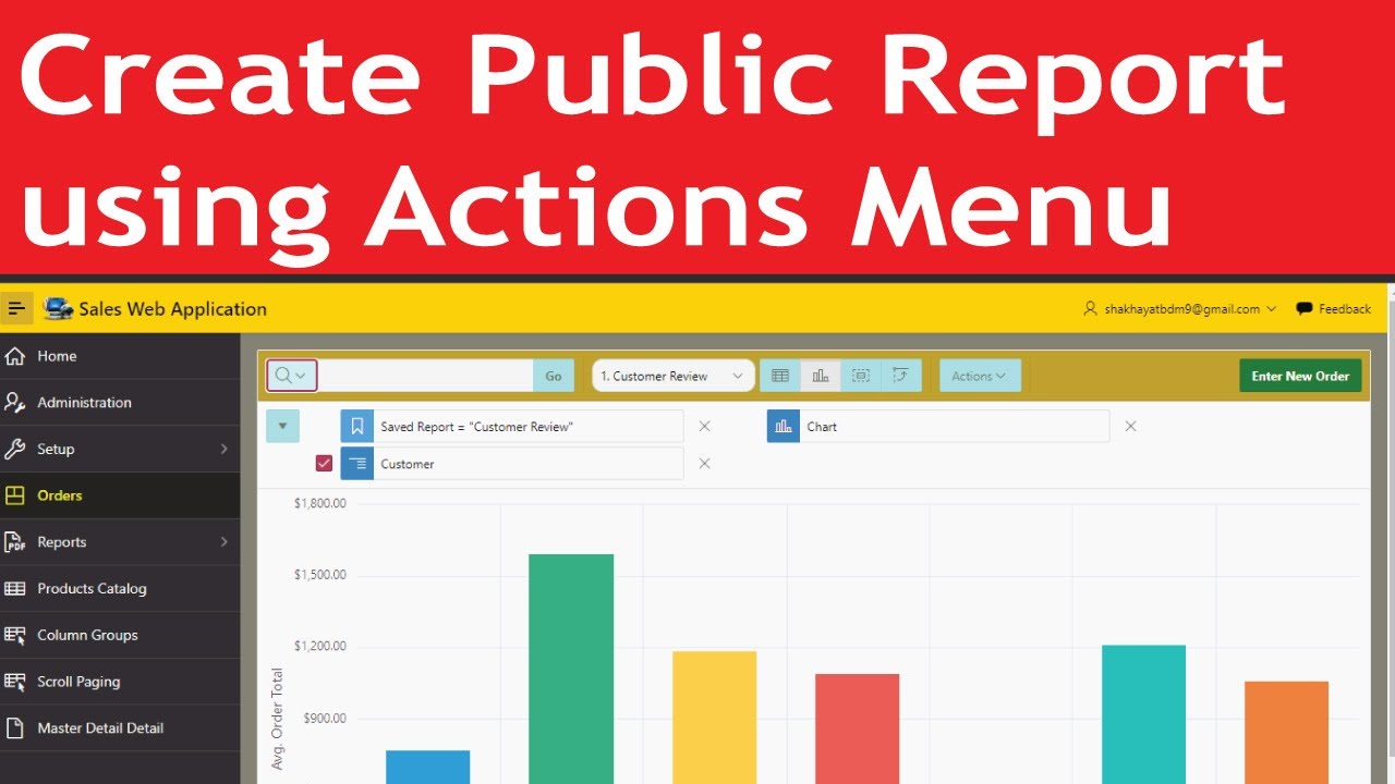 Create Public Report using Actions Menu (Report, Chart, Group By and ...
